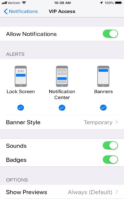 VIP Push Notification | Academic IT Security